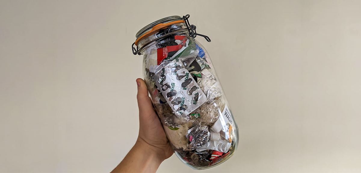 A year's rubbish in a jar - Tearfund